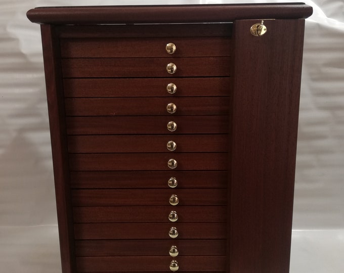 Coin Cabinet in Real Wood Color Mahogany 151 Drawers - Etsy