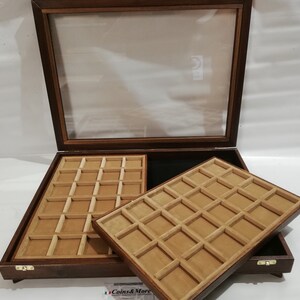 Showcase Display Case in Wood and Glass With Two Trays in Italian ...