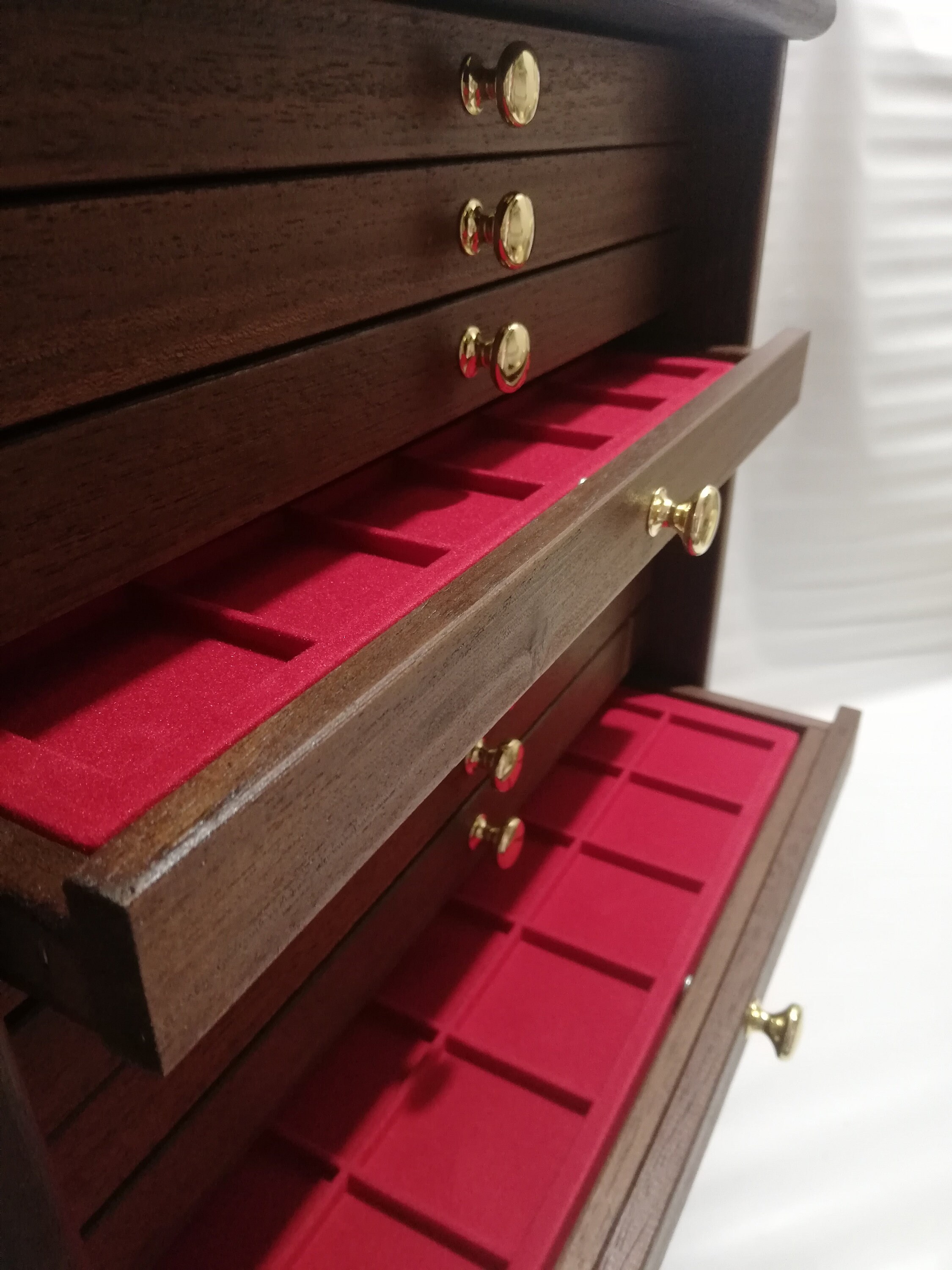 Coin Cabinet Coin Cabinet in Real Wood Color Walnut 15 Drawers - Etsy