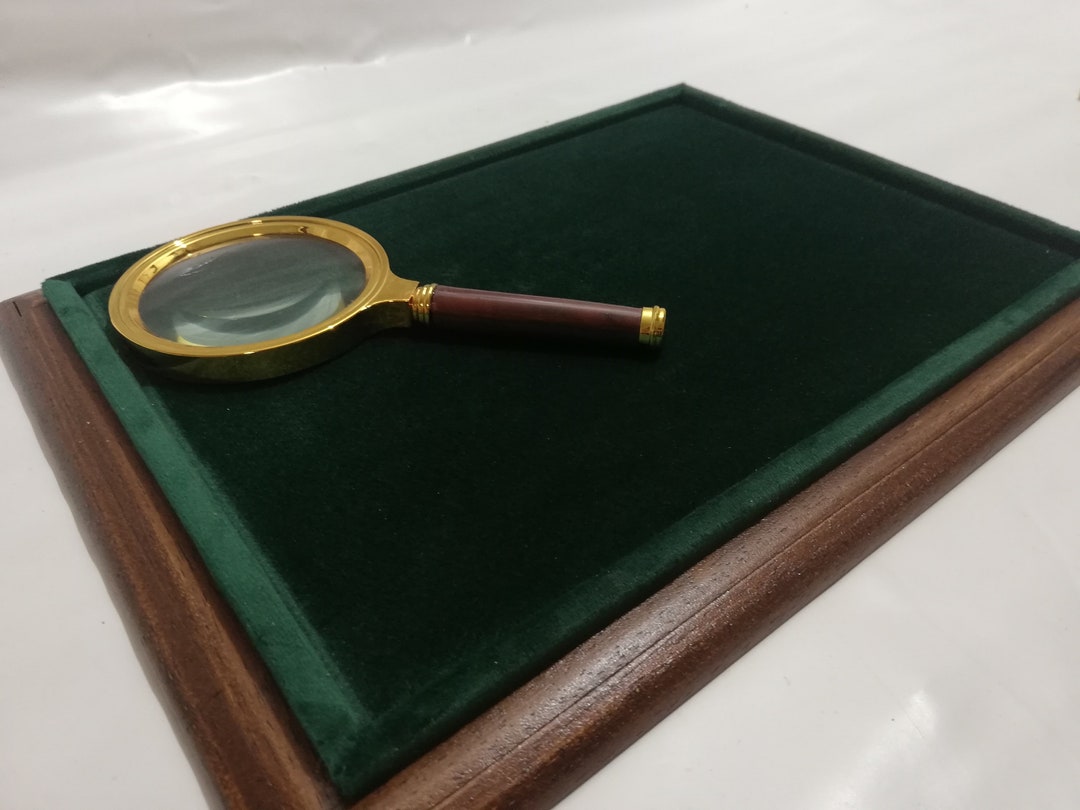 Plateau in Wood and Velvet Tray for Jewelry Coins Medals Display ...