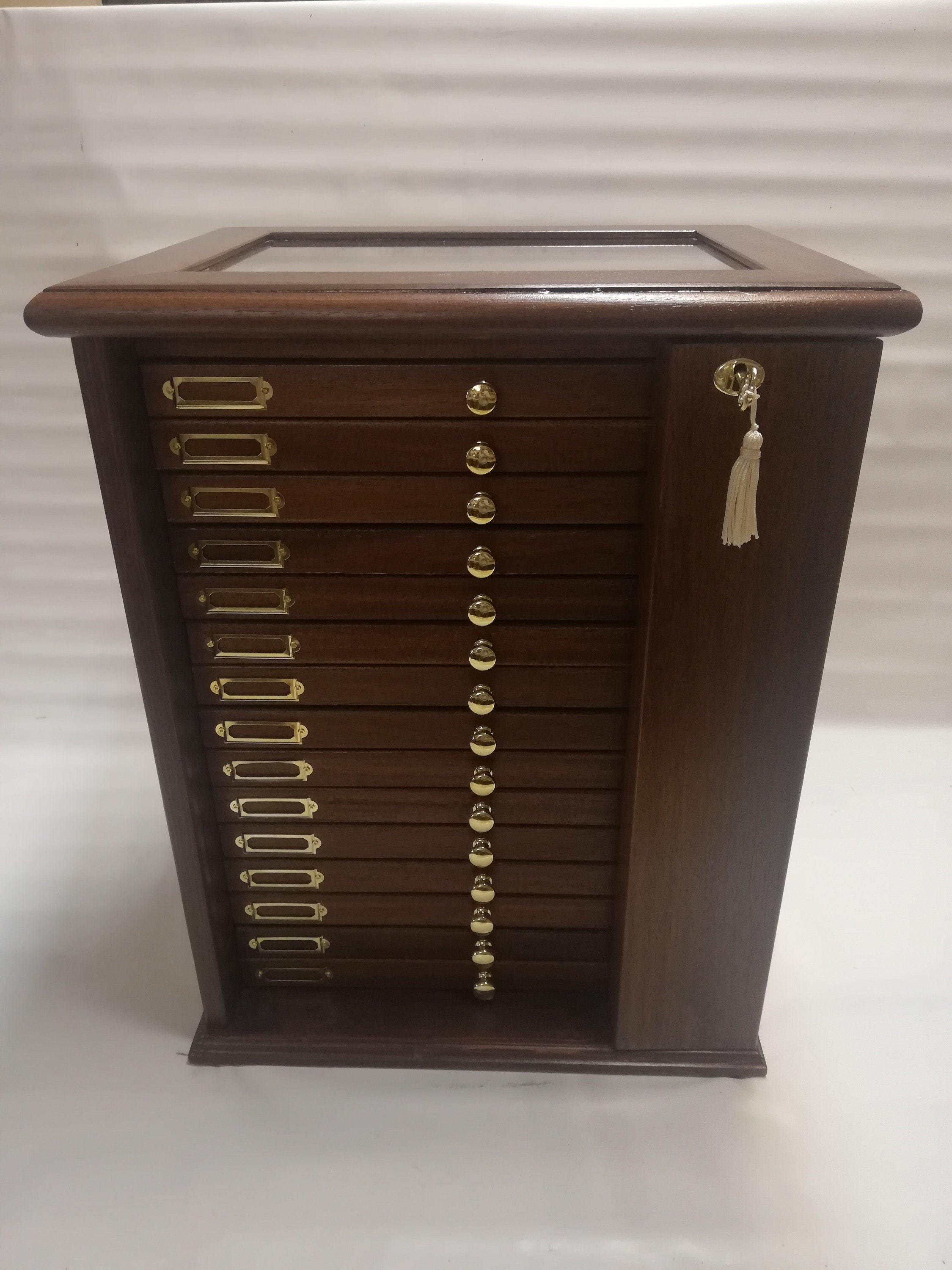 Coin Cabinet 151 Drawers in Real Wood and Italian Velvet of - Etsy