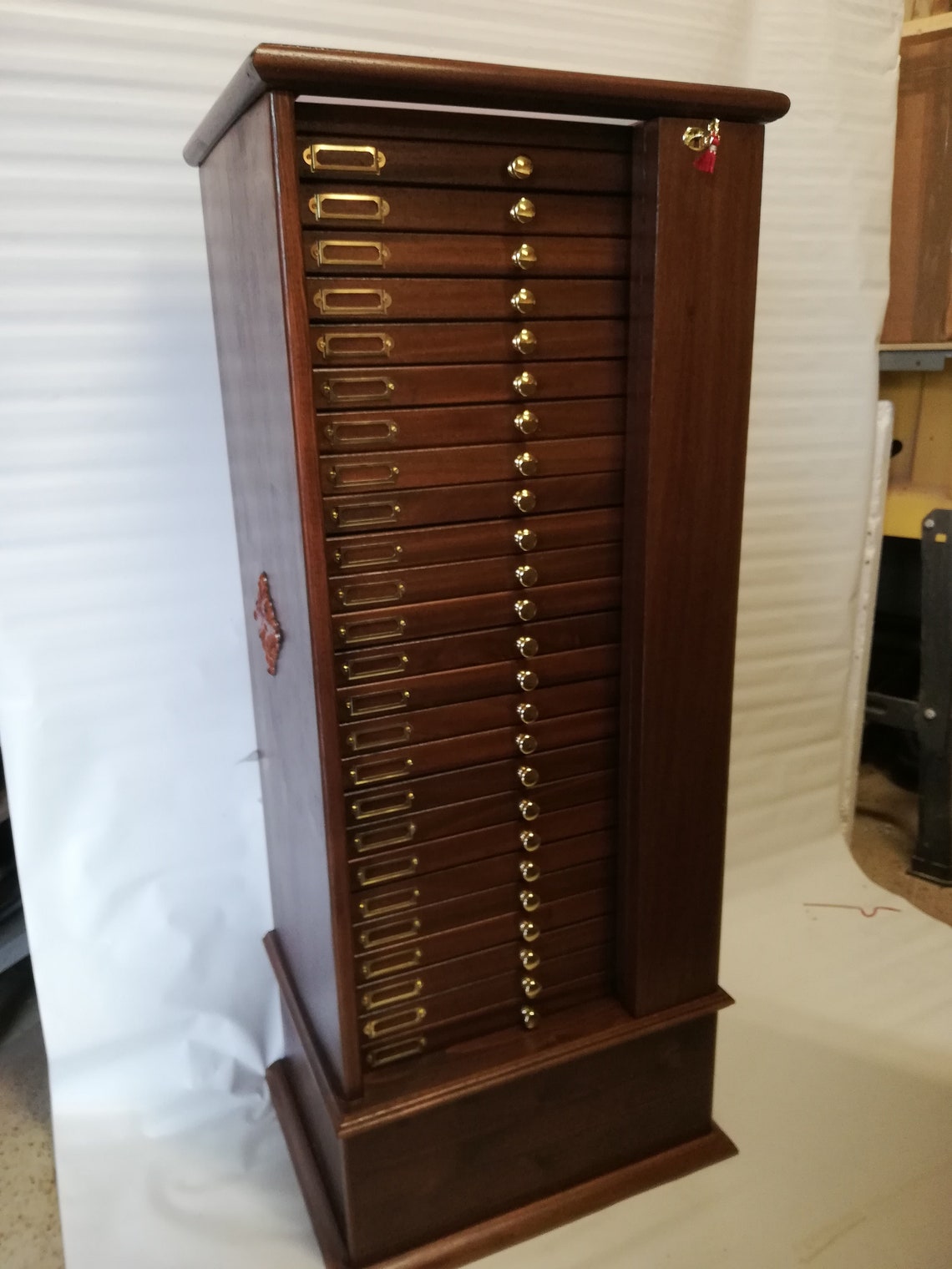 Coin Cabinet 25 Drawers in Real Wood and Italian Velvet of First Choice ...