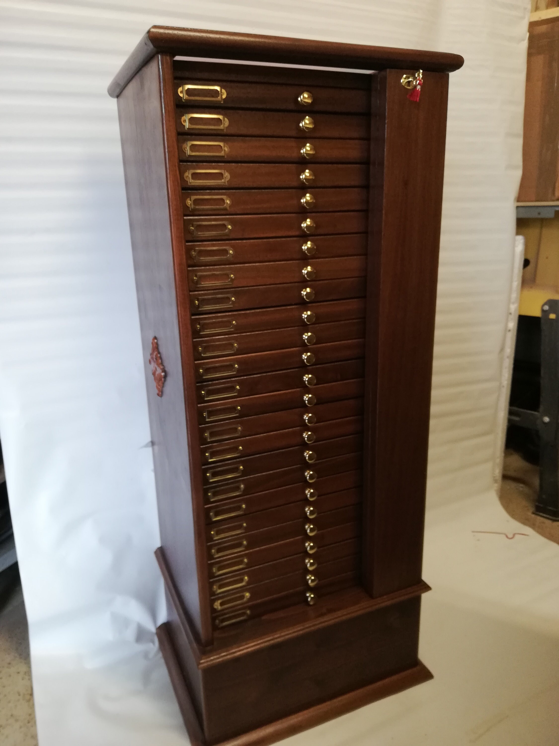 Coin Cabinet 25 Drawers in Real Wood and Italian Velvet of - Etsy