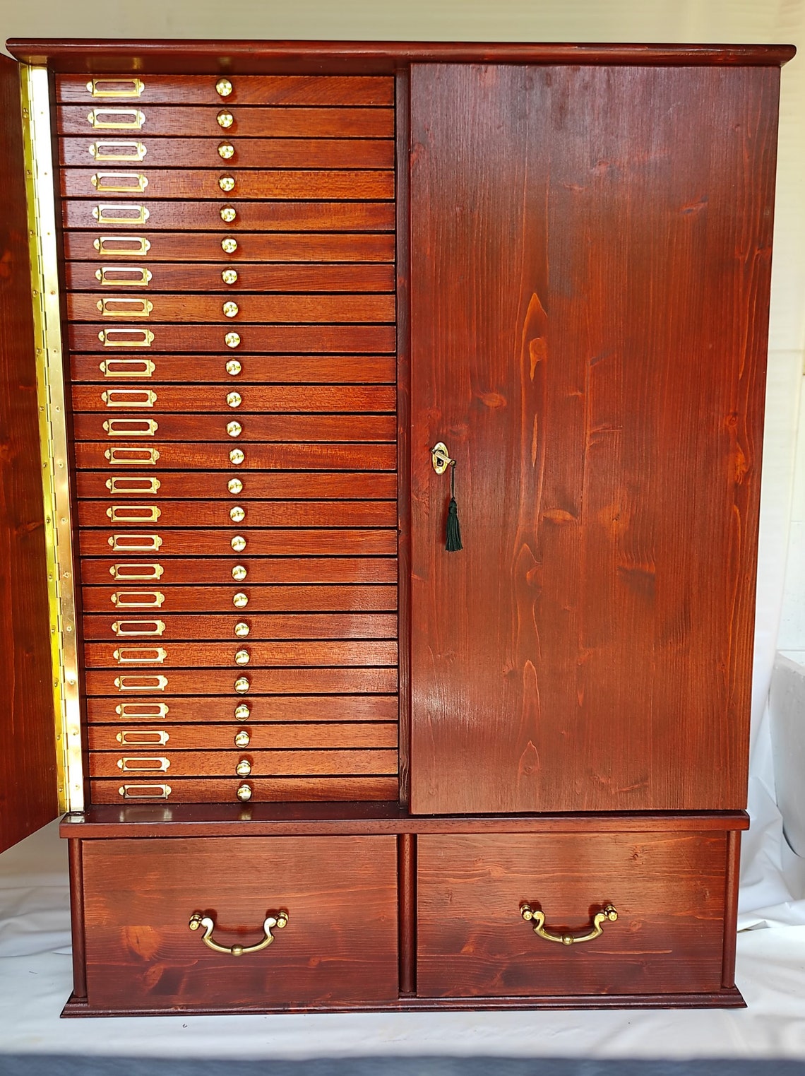 Coin Cabinet With 50 Drawers in Real Wood and High Quality Velvet - Etsy