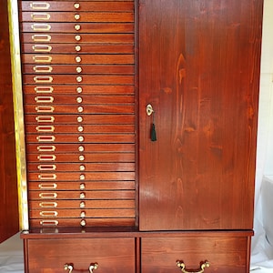 Coin Cabinet With 50 Drawers in Real Wood and High Quality Velvet - Etsy