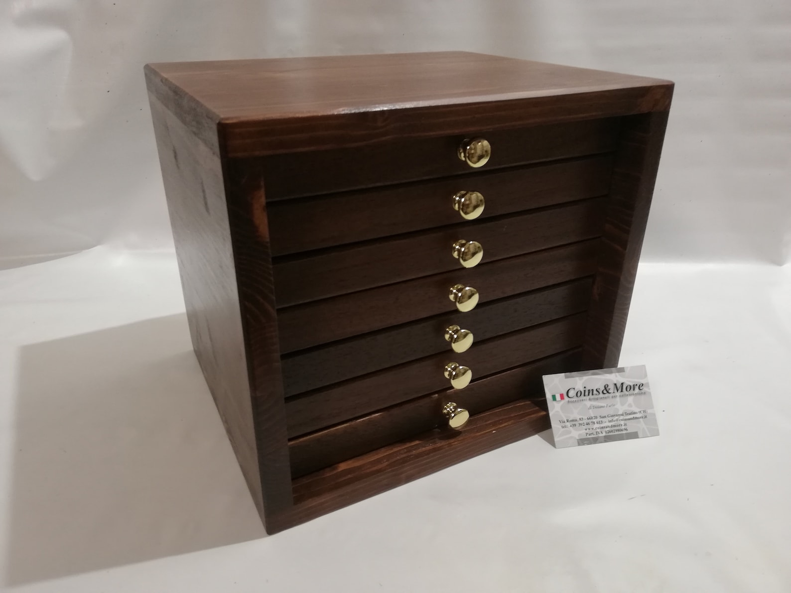 Coin Cabinet 7 Drawers in Real Wood and Italian First Choince Velvet ...
