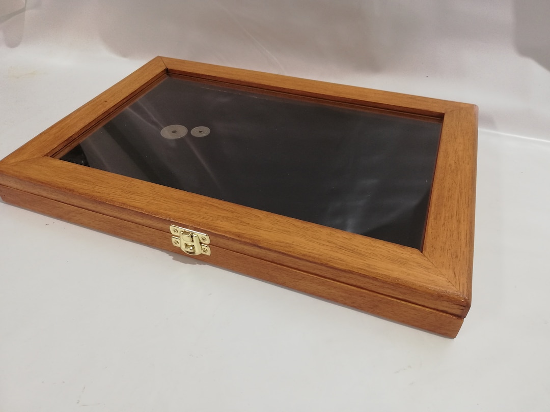Wooden Case Expositor for Coins or Medals, Malacology, Gems, Poker ...