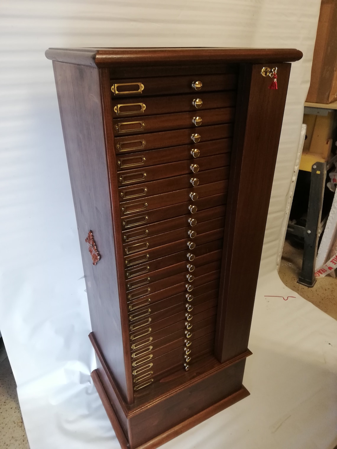 Coin Cabinet 25 Drawers in Real Wood and Italian Velvet of First Choice ...
