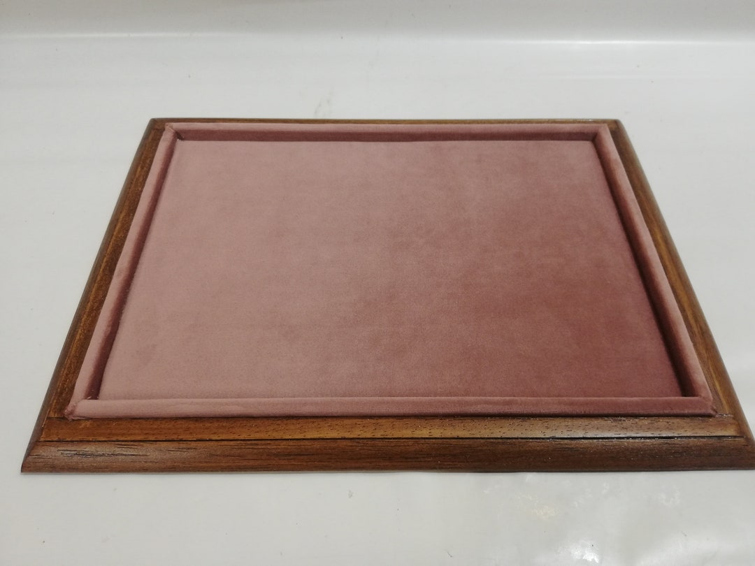 Plateau in Wood and Velvet Tray for Jewelry Coins Medals Display ...
