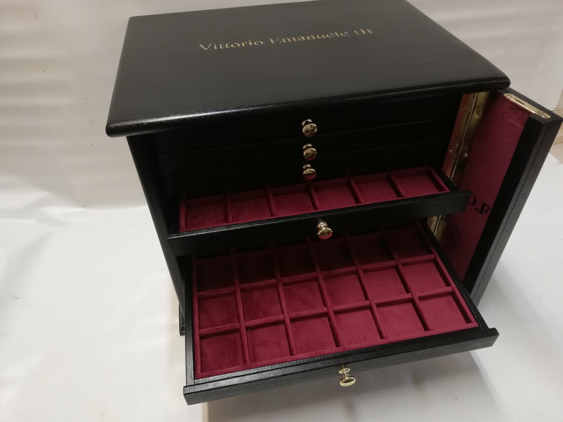 Coin Cabinet in Real Wood 10 Drawers in First Quality Italian - Etsy