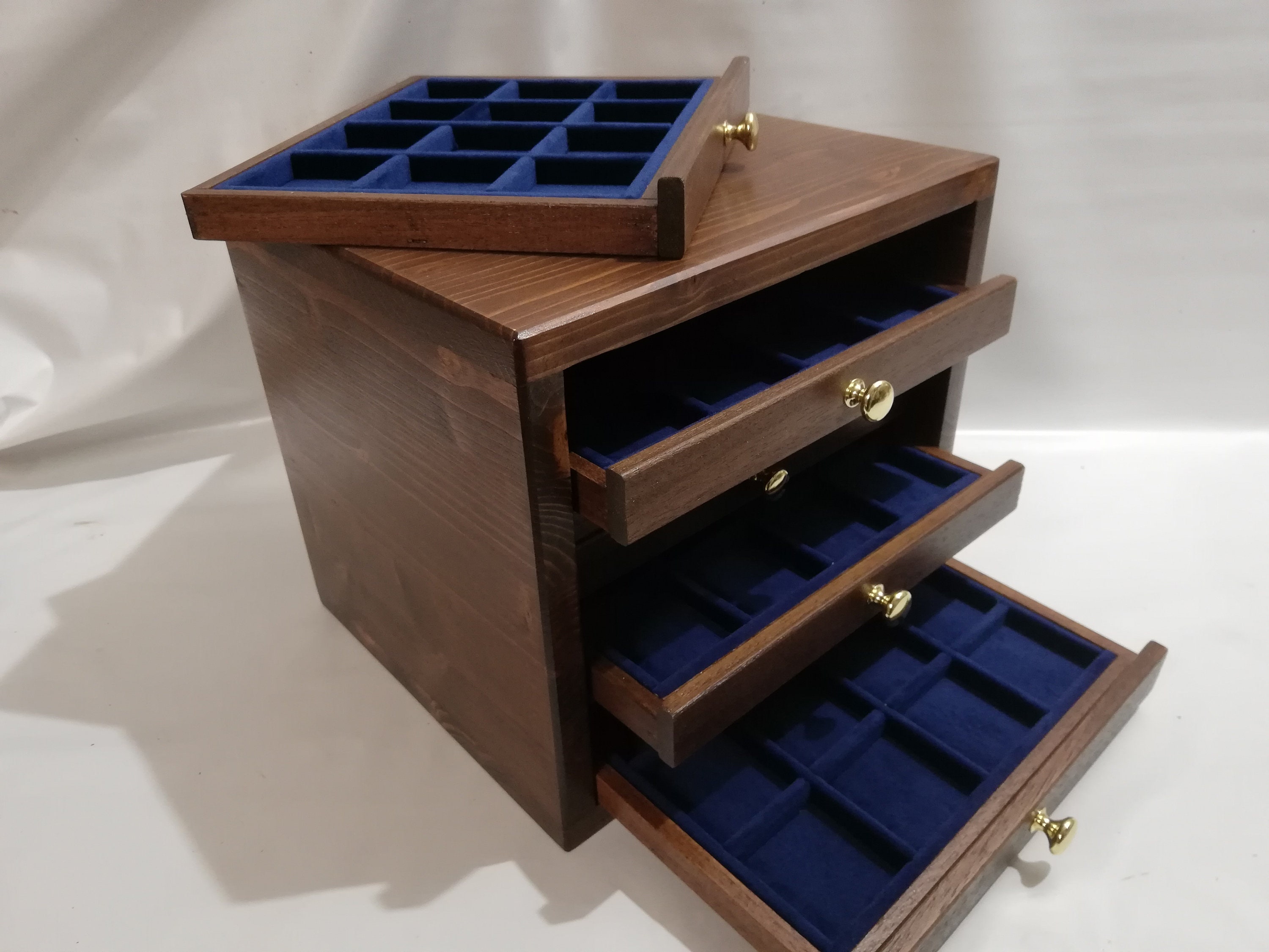 Coin cabinet 7 Drawers in real wood and Italian first choince | Etsy