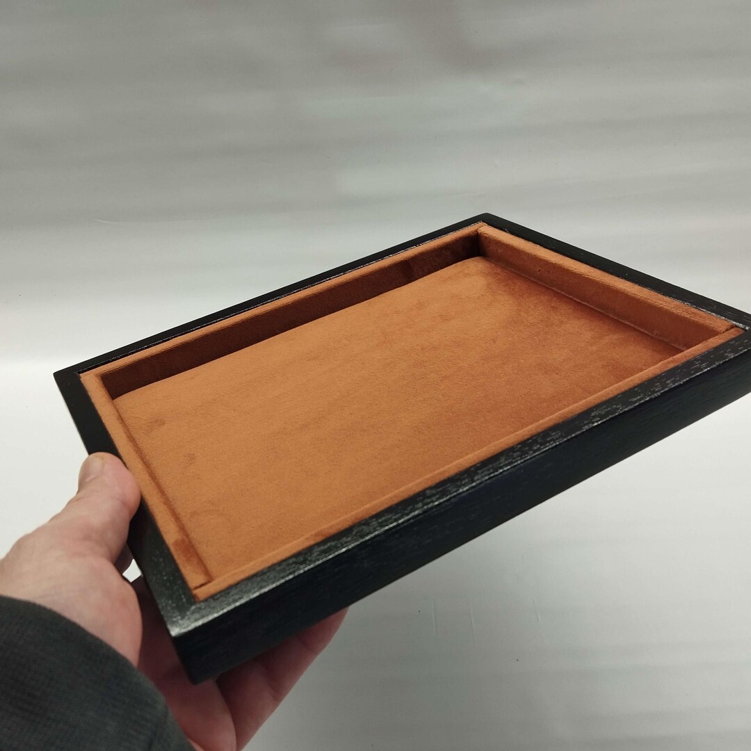 Wood and Satin Jewelry Display Tray – Customizable With Logo – Handmade ...