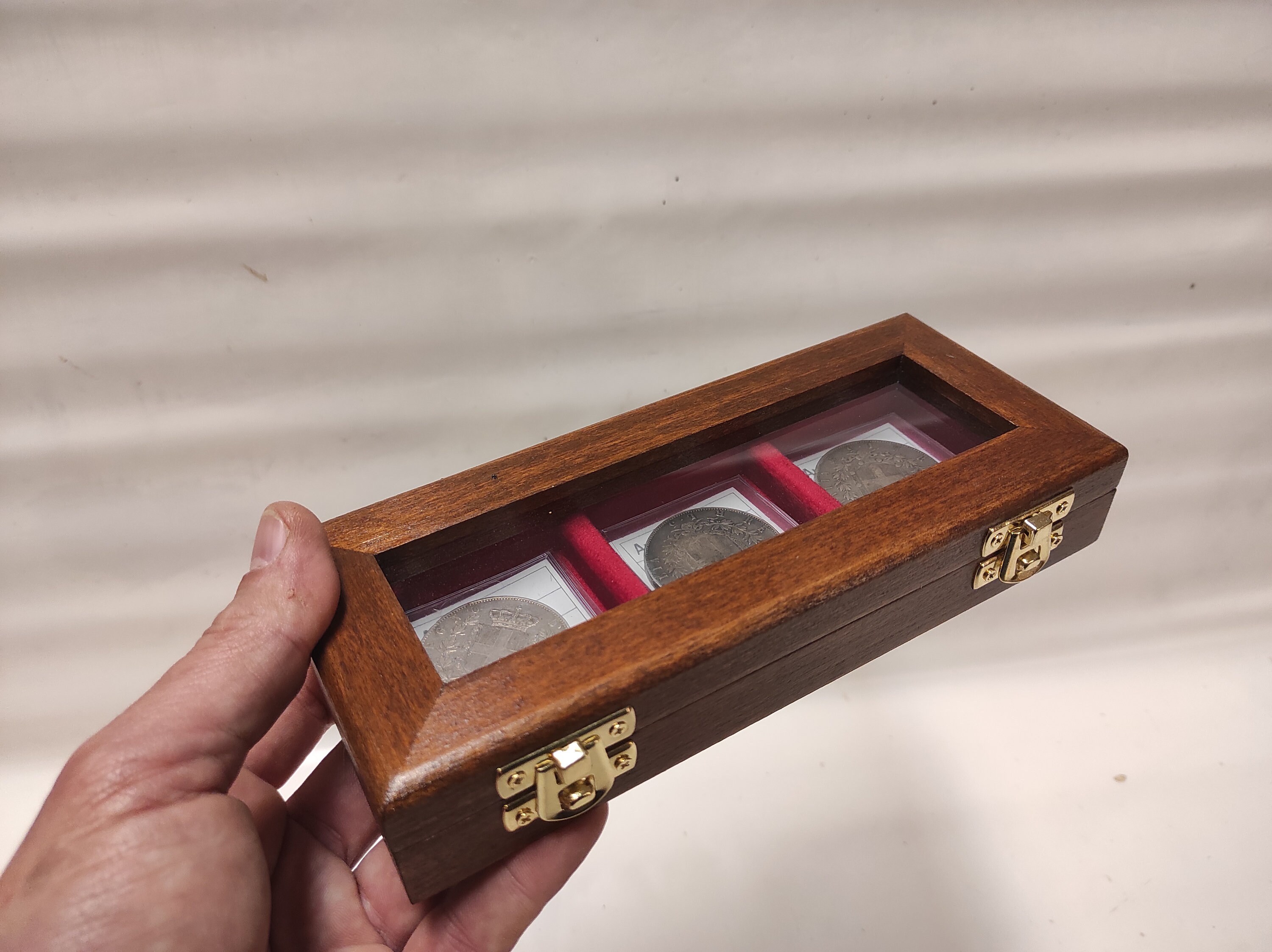 Wooden Box Case 3 Squares 50x50mm in Italian Velvet Color of | Etsy