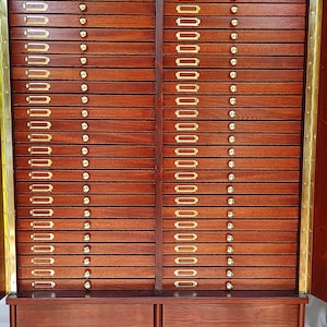 Coin Cabinet With 50 Drawers in Real Wood and High Quality Velvet - Etsy