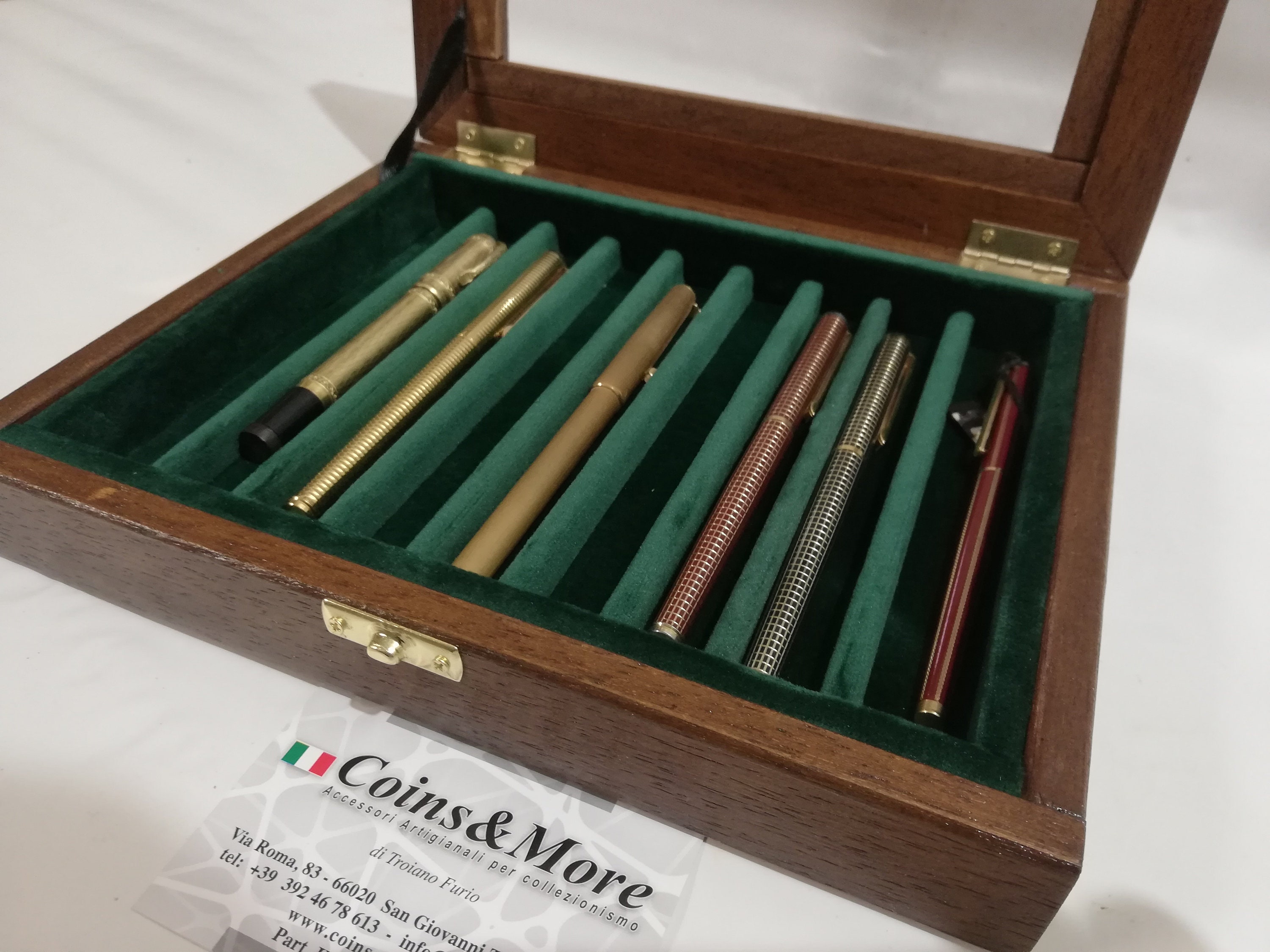 Pen Holder Box Wood and Velvet Case Display for Fountain - Etsy