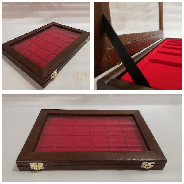Wooden Display Box for Coins - Etsy