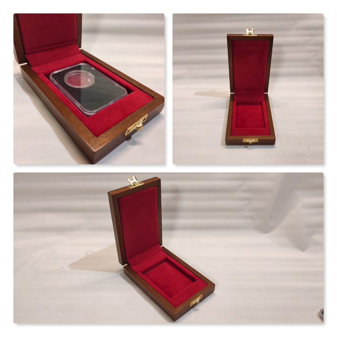 Wooden Case for SLAB NGC PCGS Interior in Premium Italian Velvet Colors ...