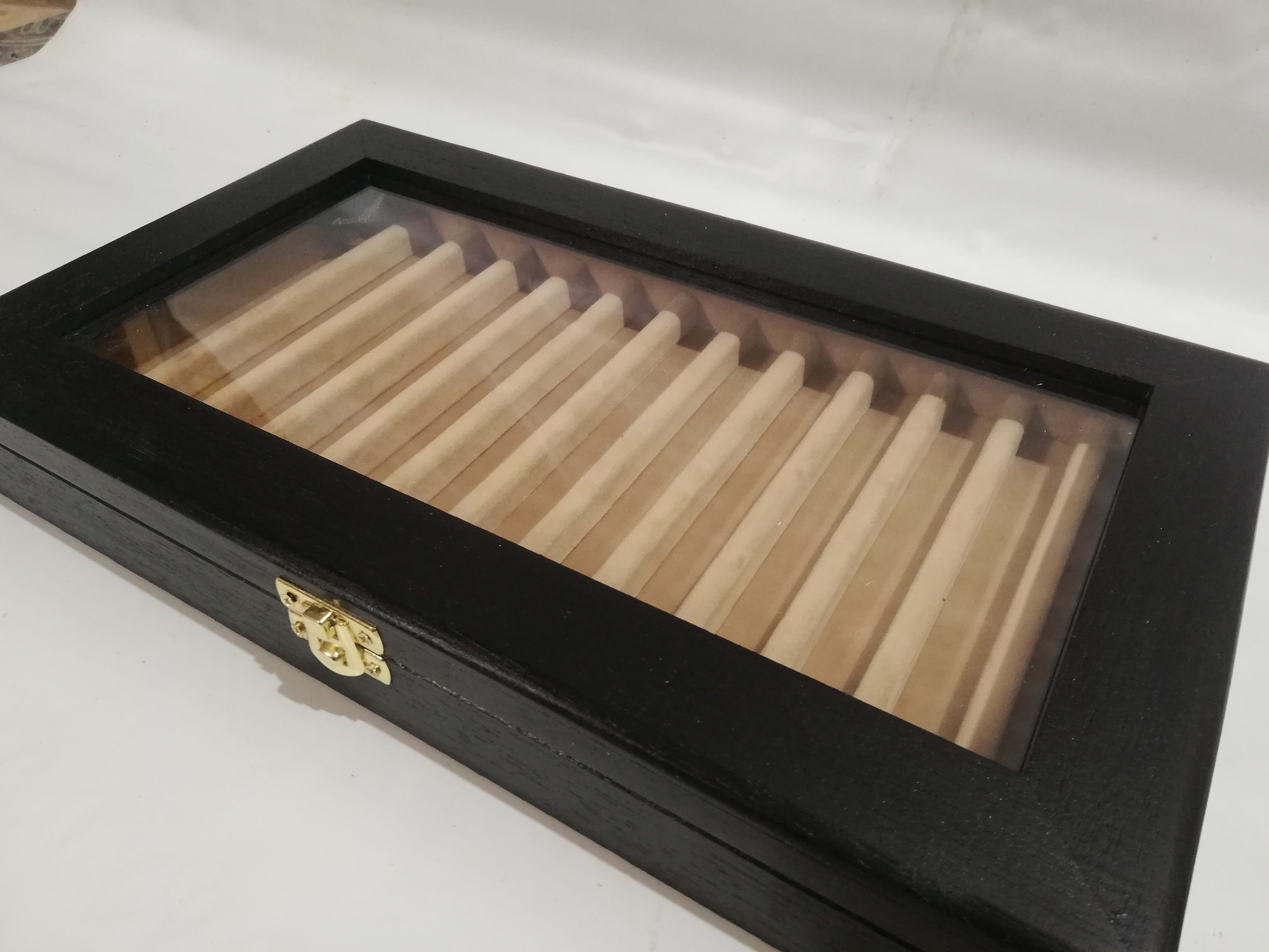 Pen Holder Box Wood and Velvet Case Display for 13 Fountain | Etsy