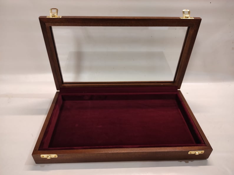 Display Case in Wood and Glass for Fossil Shells Knives or - Etsy