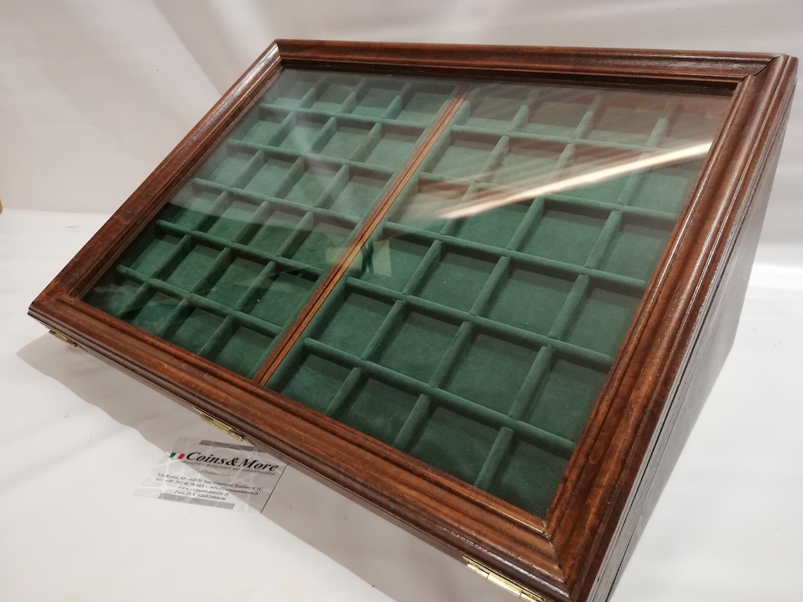 Showcase Display Case in Wood and Glass With Two Trays in - Etsy