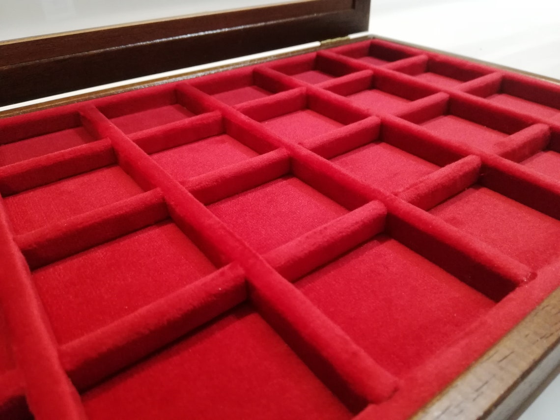 Box for Coins Box in Solid Wood and Glass Coins&more 24 - Etsy