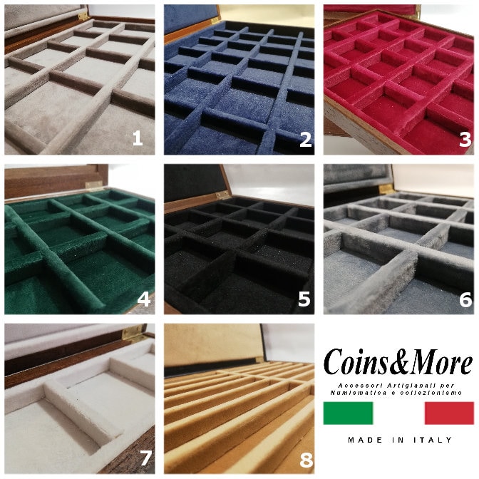 Coin Cabinet 25 Drawers in Real Wood and Italian Velvet of - Etsy
