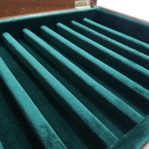 Pen Holder Box, Wood and Velvet Case Display for Fountain Pens ...