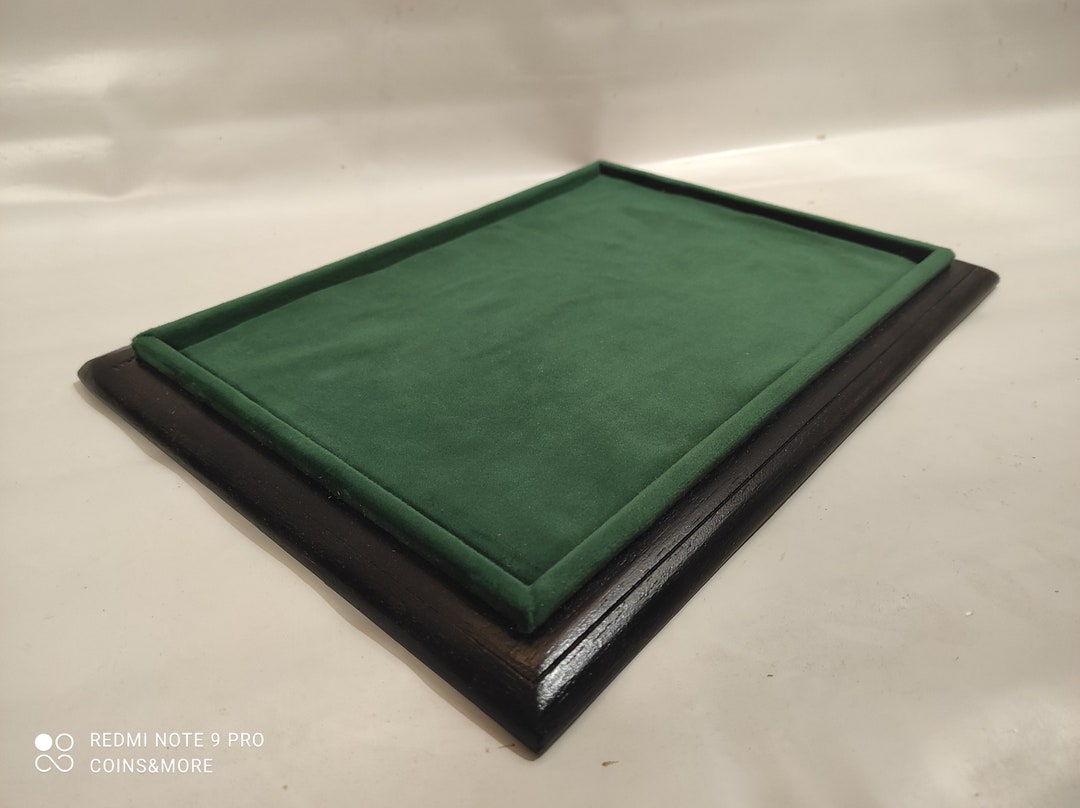 Plateau in Wood and Velvet Tray for Jewelry Coins Medals Display ...