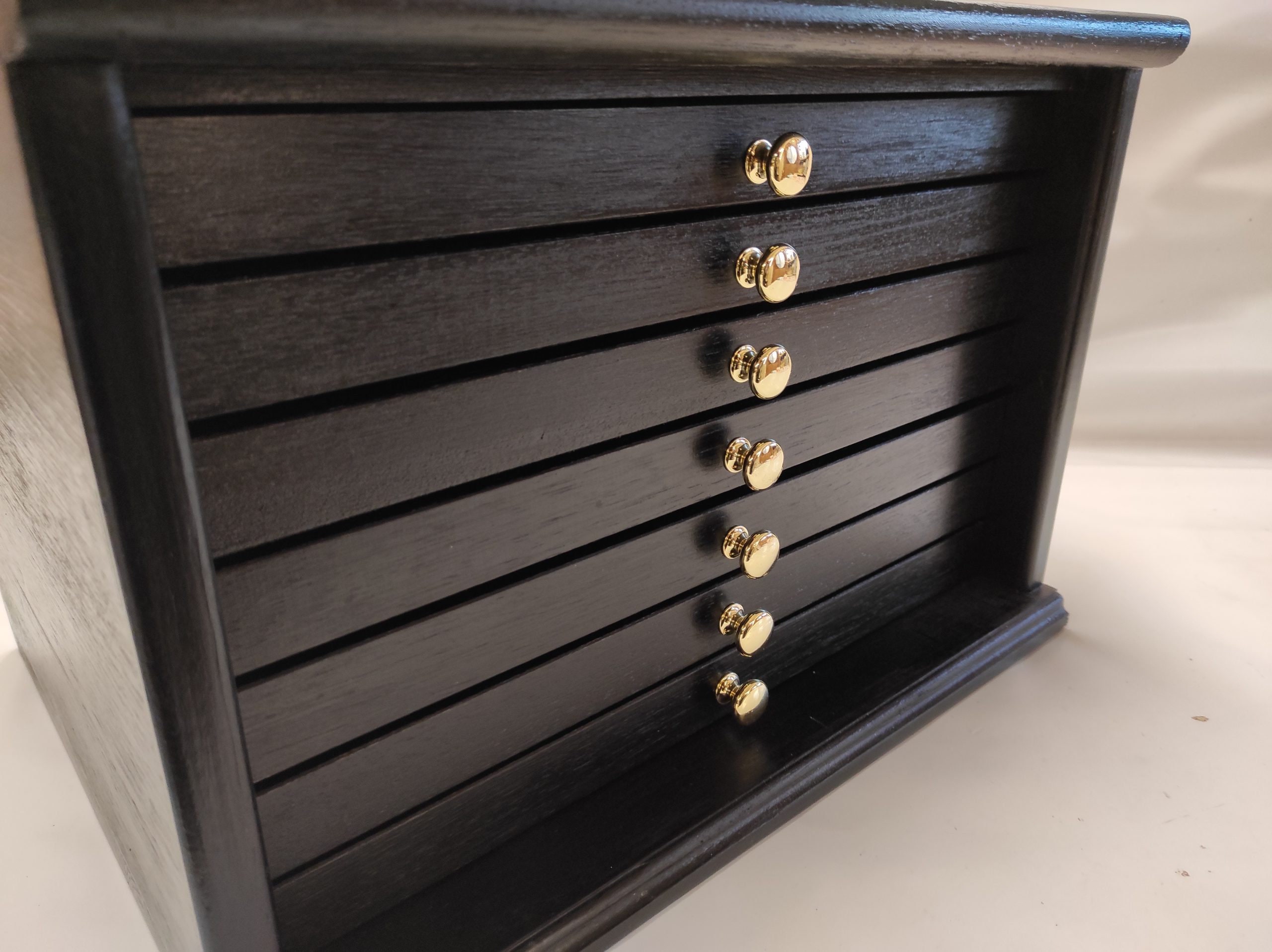 Coin Cabinet in Real Wood and High Quality Italian Velvet, All Handmade ...