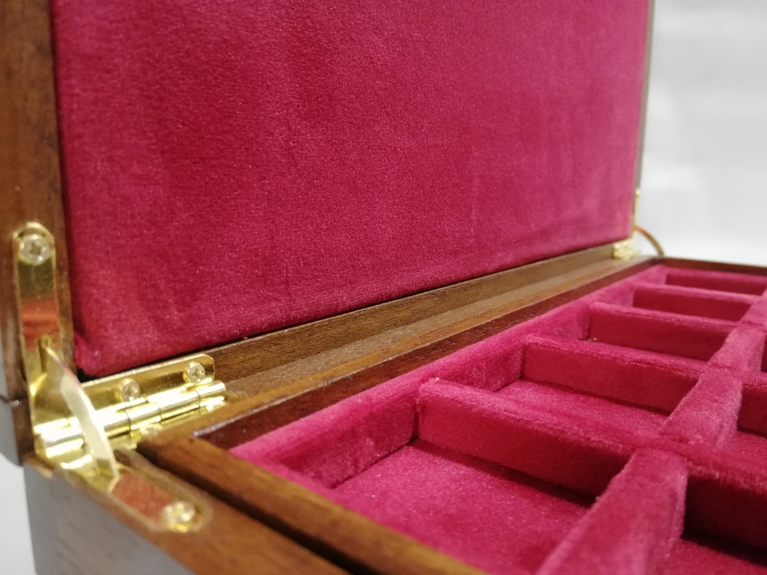 Box in Wood and Cardinal Red Velvet for Coins Medals Coin | Etsy