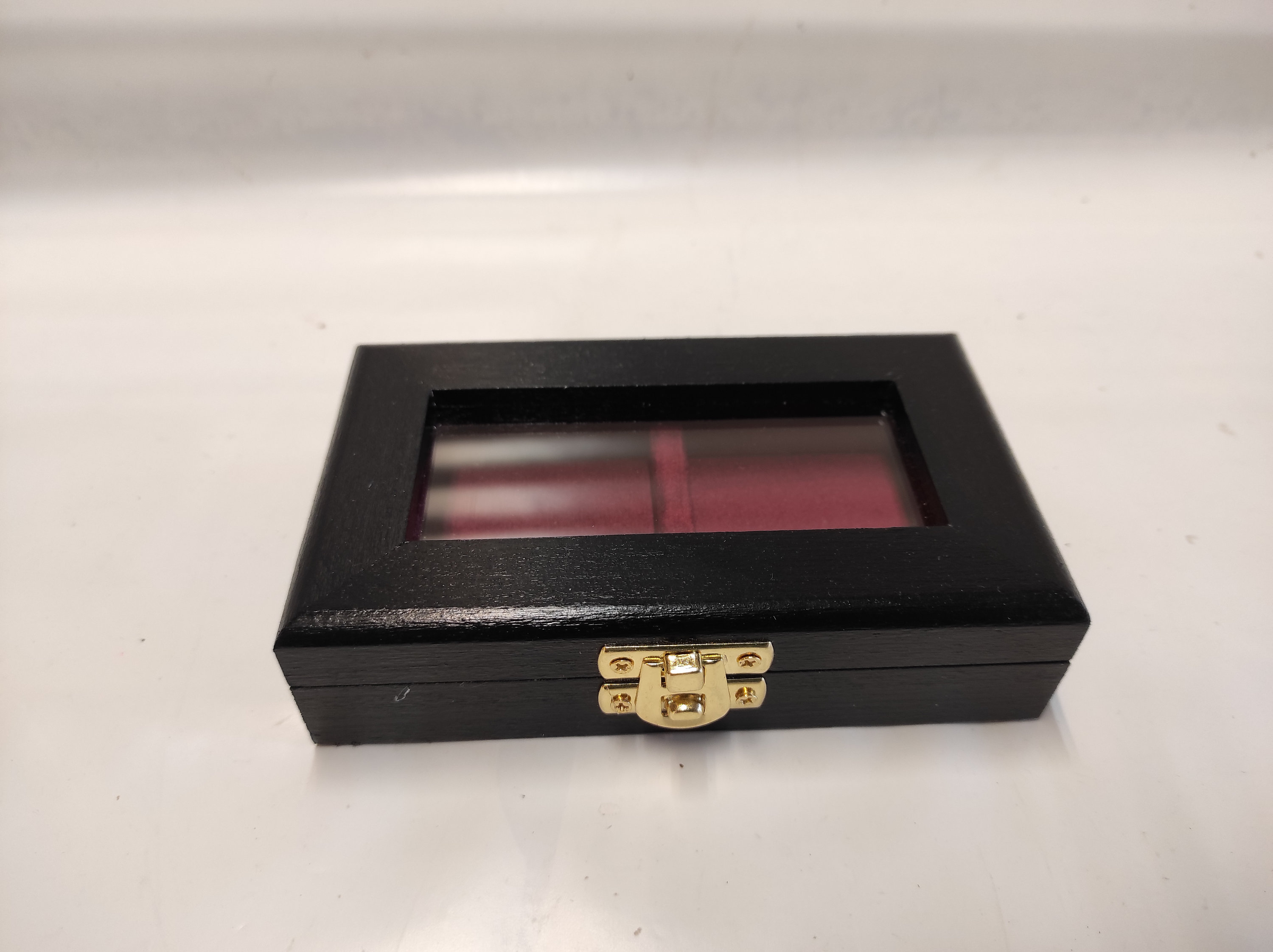 Wooden box case 2 squares 50x50mm in Italian velvet real wood | Etsy