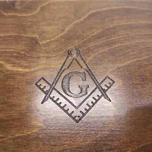 Wooden Casket for Masonic Collectibles Freemasonry Square and Compass ...