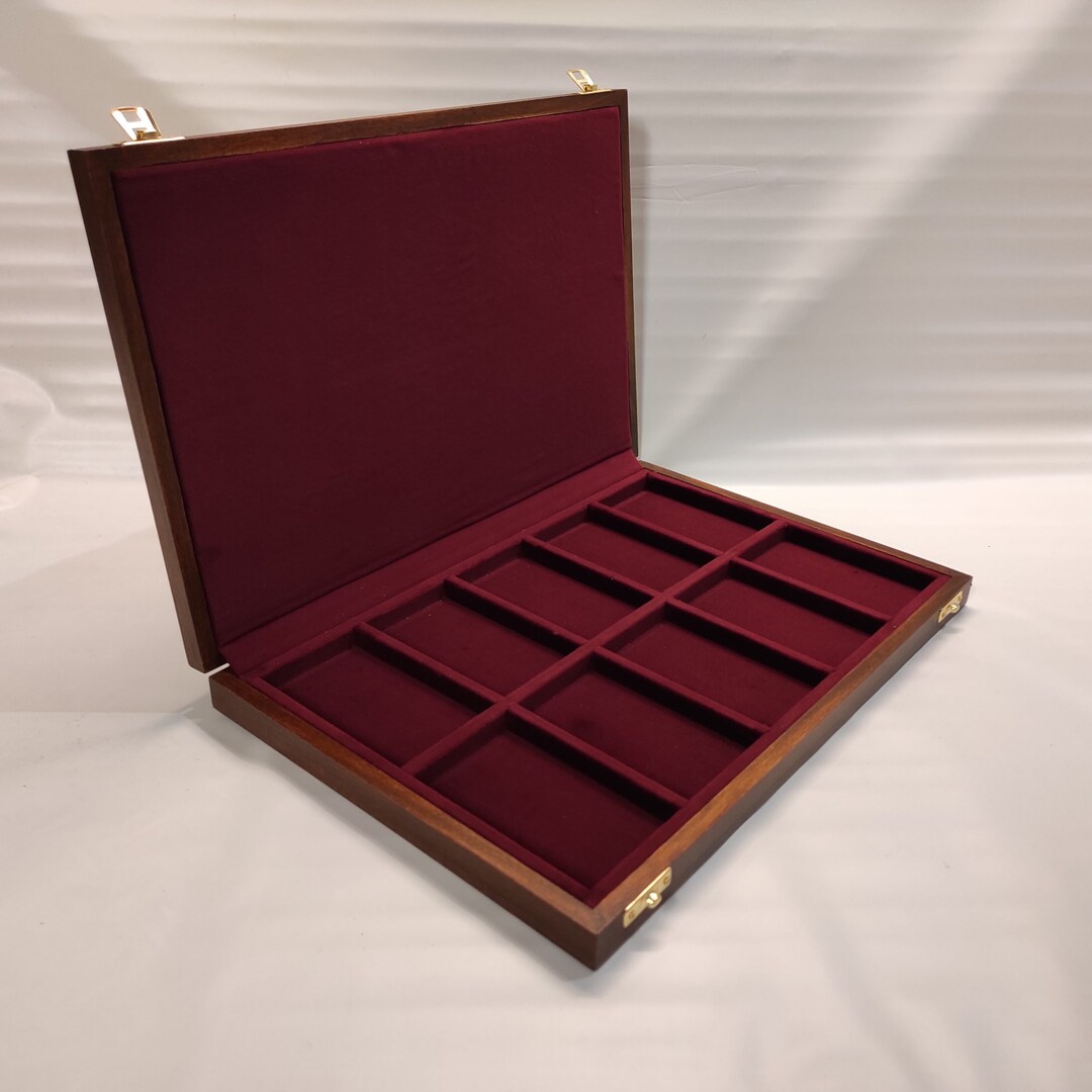 Wooden Case Box for 10 Medals Display Wood and Velvet Customizable - Etsy