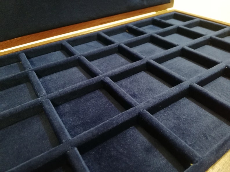 Solid Mahogany and Italian Velvet Case for Coins and Medals Handmade by ...