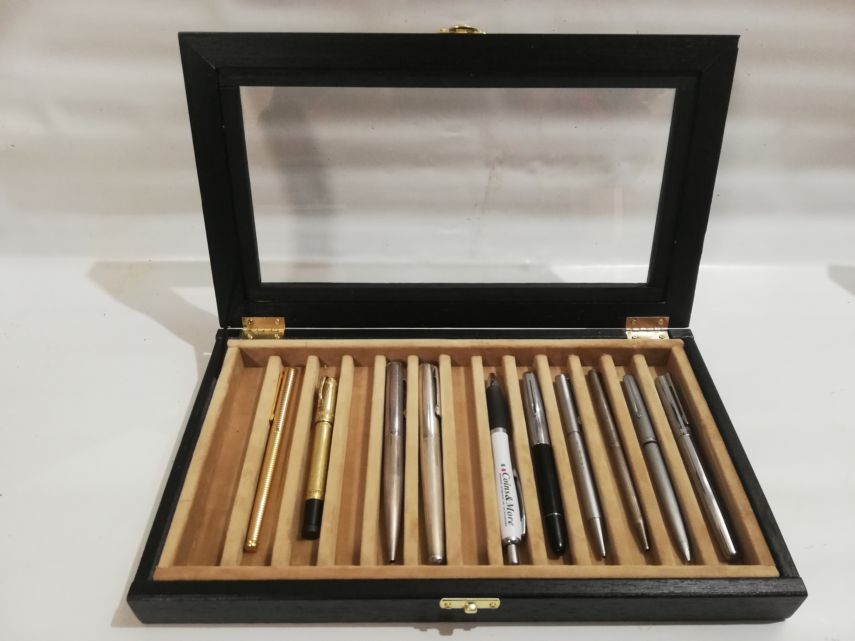 Pen Holder Box Wood and Velvet Case Display for 13 Fountain | Etsy