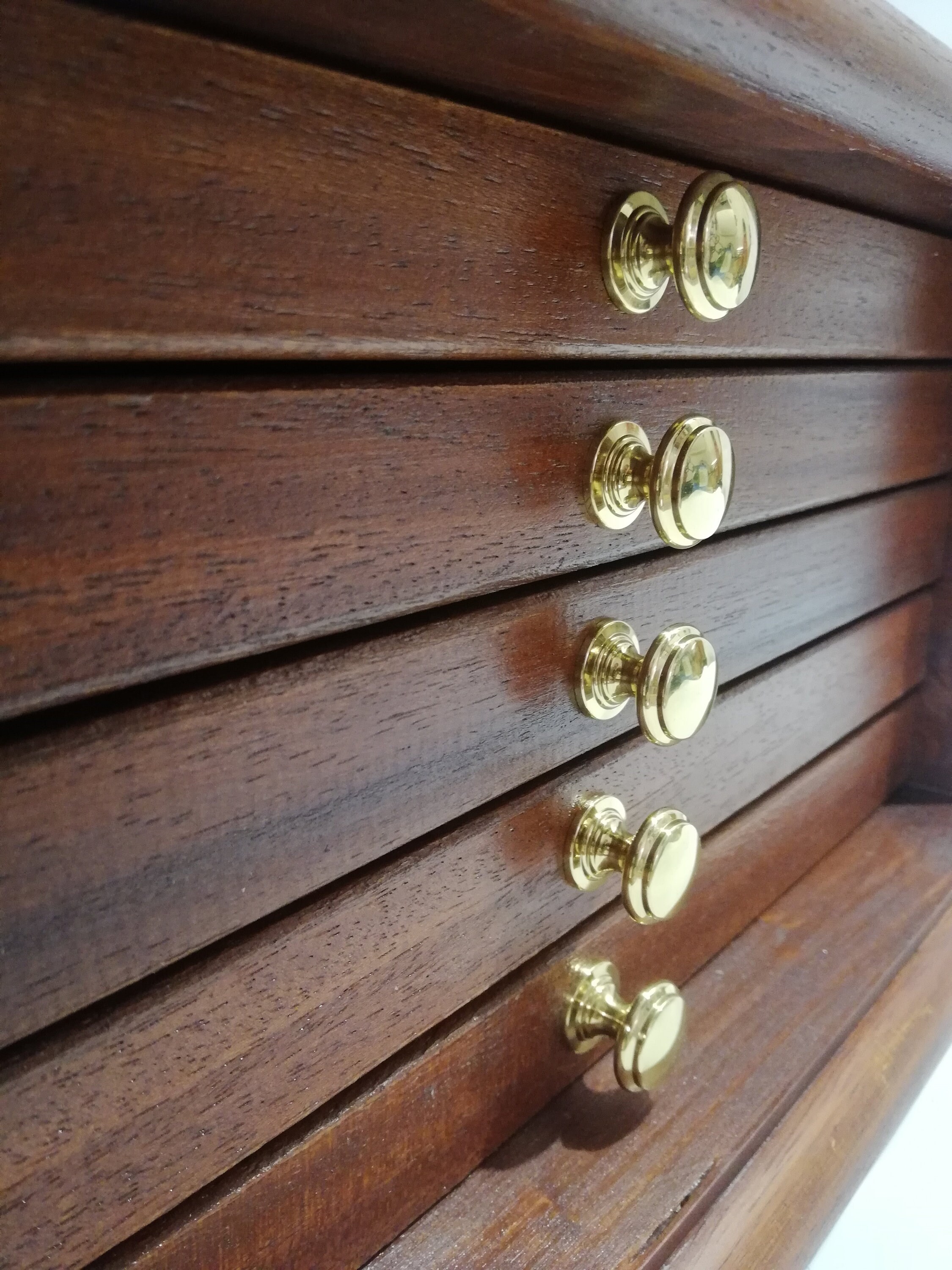 Coin cabinet in real wood color Mahogany 5 Drawers | Etsy