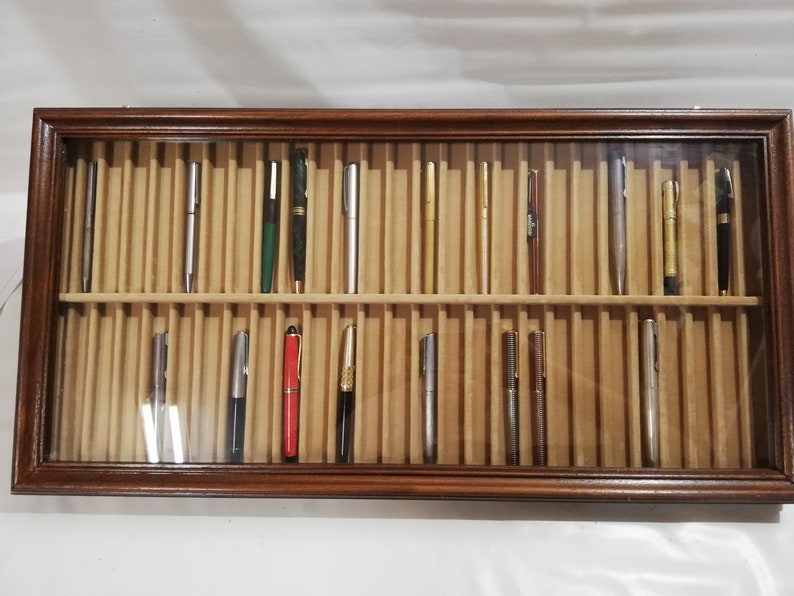 Pencil case Exhibitor for fountain pens collection wooden pen | Etsy
