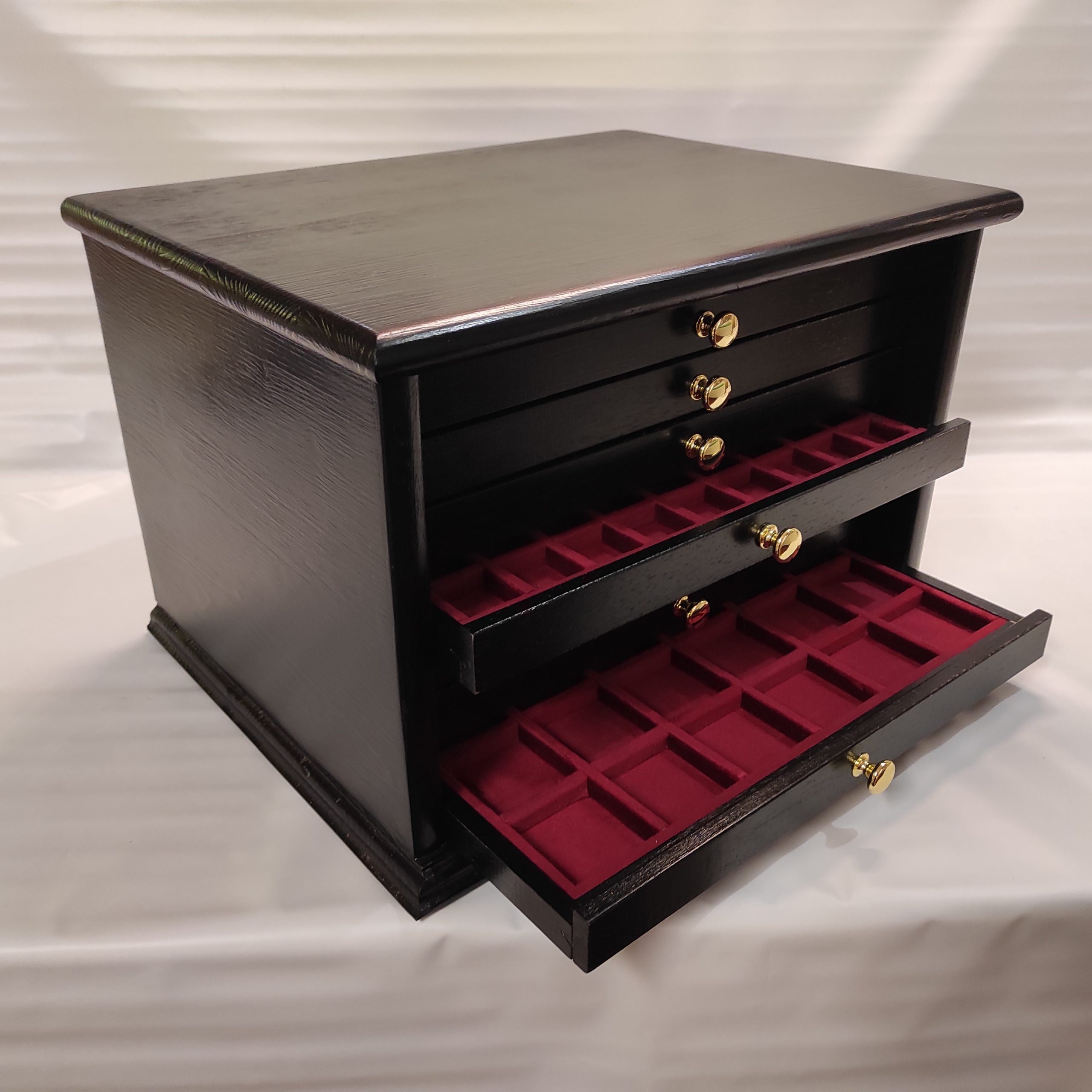 Customizable Coin Cabinet in Real Wood and High Quality Italian Velvet ...