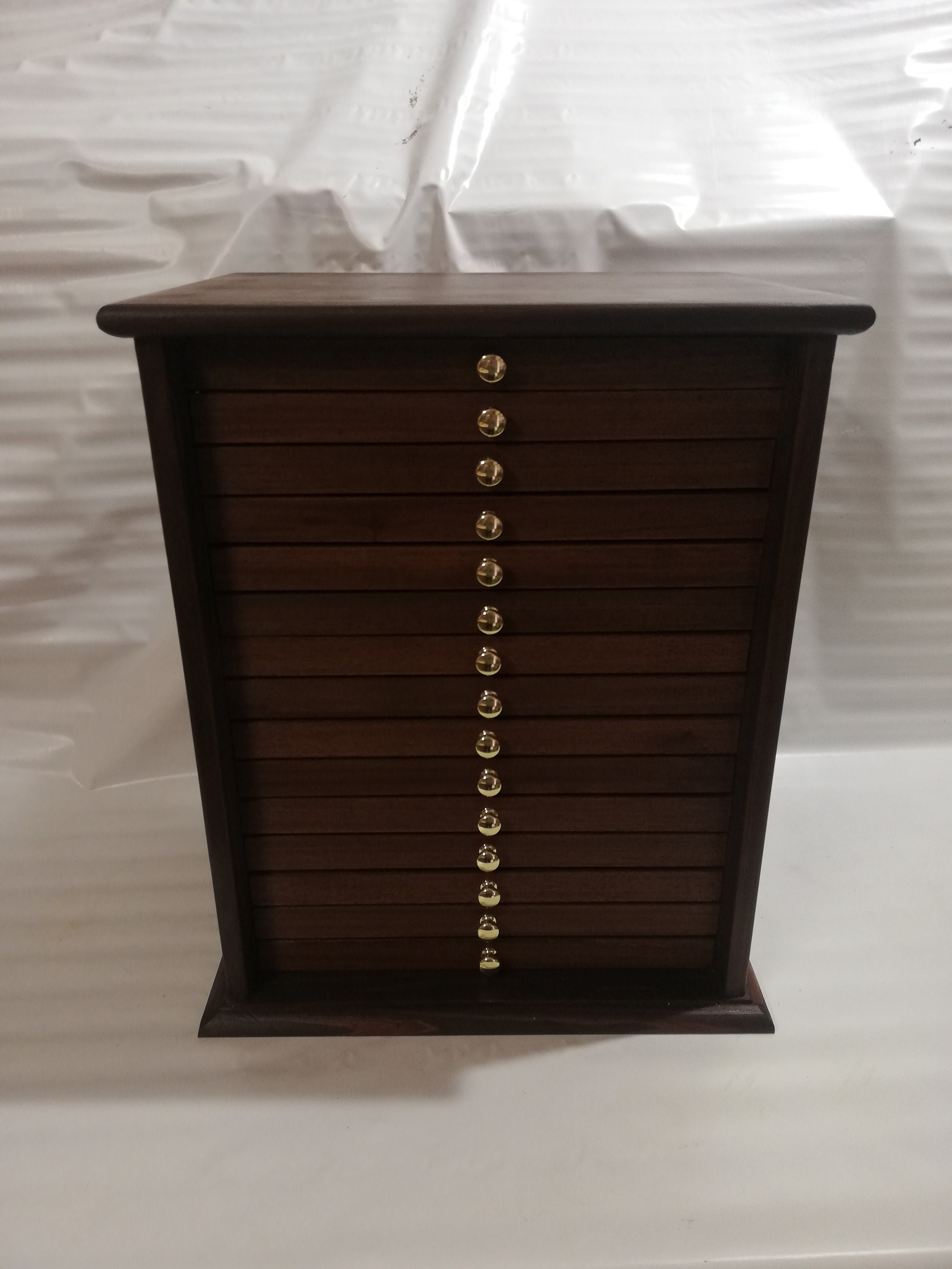Coin Cabinet Coin Cabinet in Real Wood Color Walnut 15 Drawers - Etsy