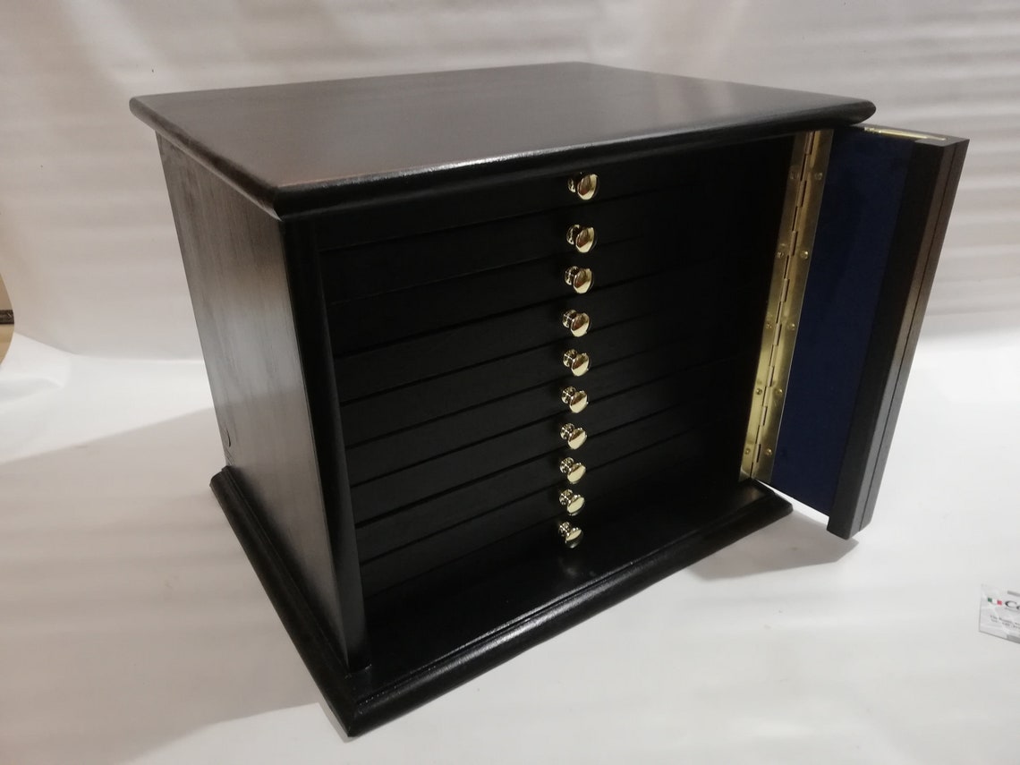 Coin Cabinet in Real Wood 10 Drawers in First Quality Italian | Etsy