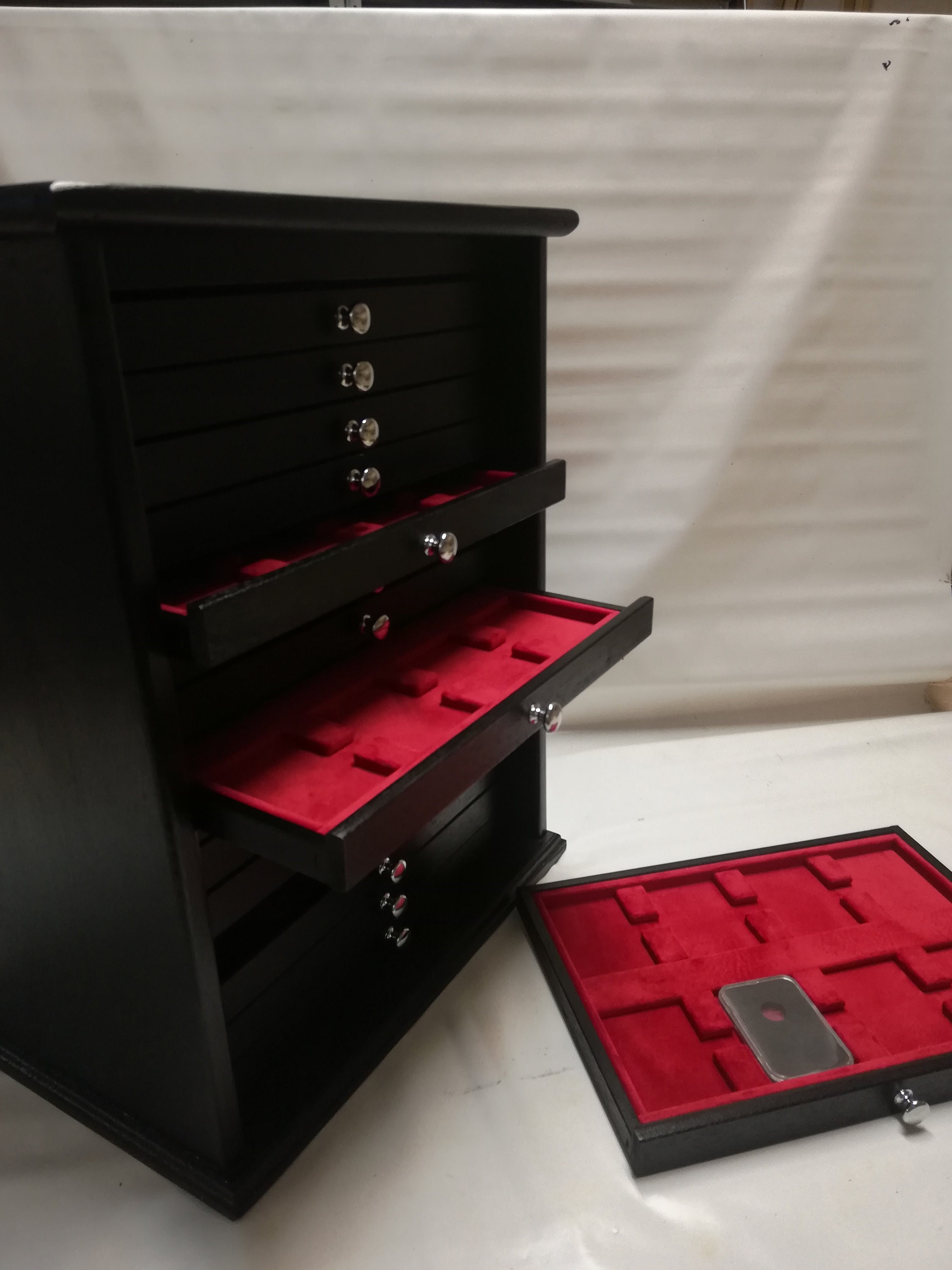 Coin Cabinet in Real Wood 15 Drawers in First Quality Italian - Etsy
