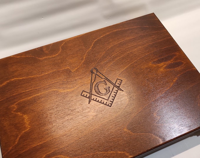 Wooden Casket for Masonic Collectibles Freemasonry Square and Compass ...
