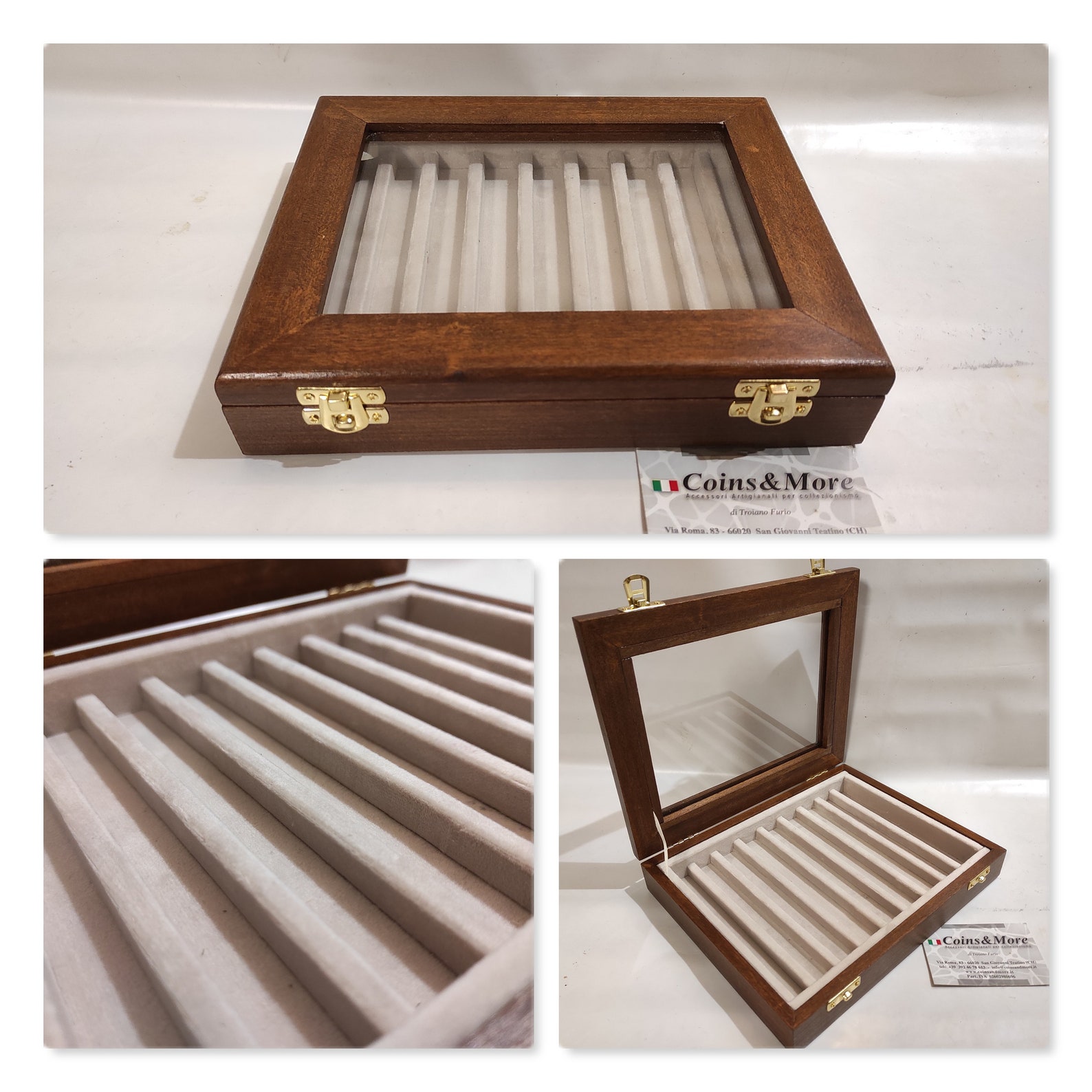 Pen Holder Box Wood and Velvet Case Display for 9 Fountain - Etsy