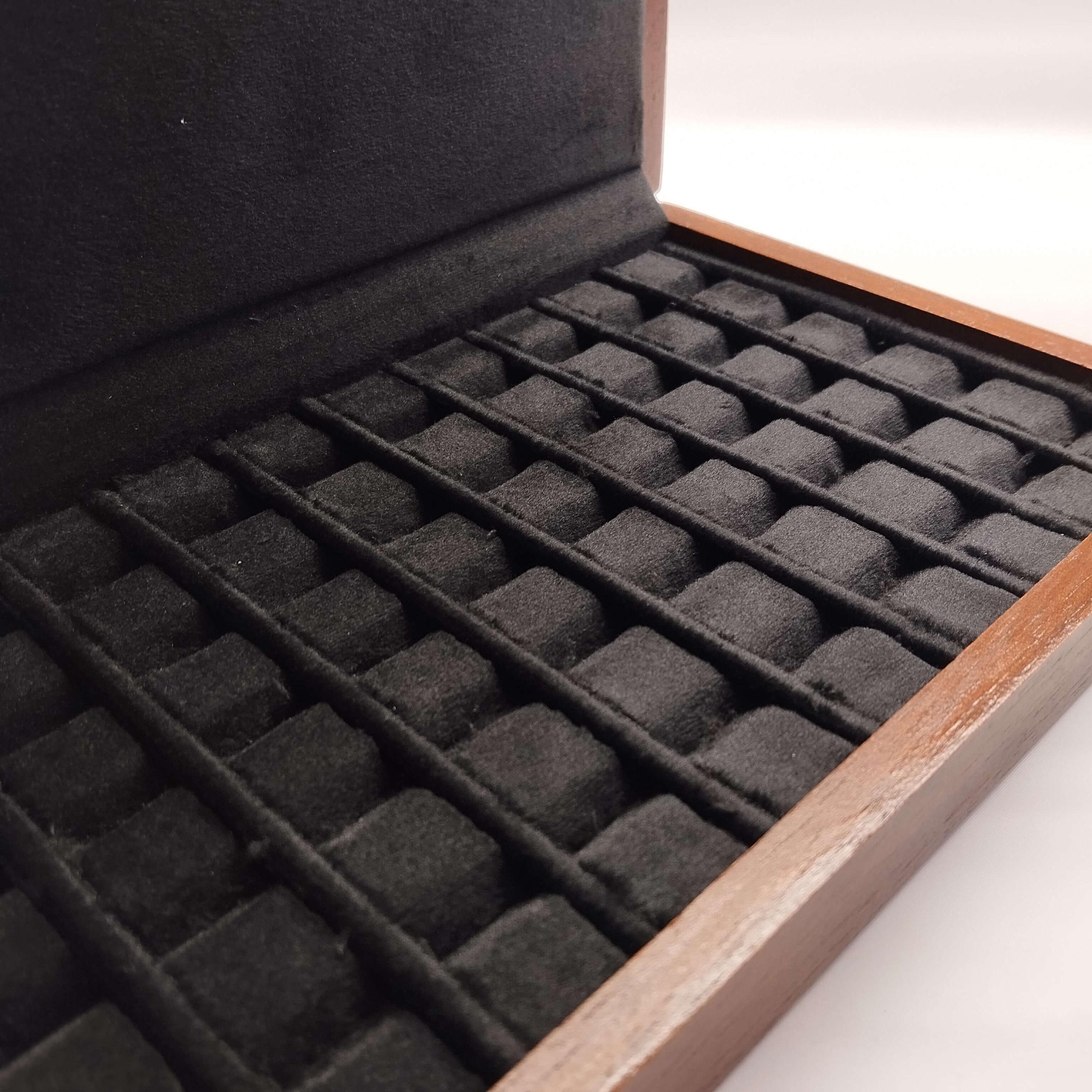 Gemstone Display Box – Handmade Solid Wood Case With 50 V-slots ...