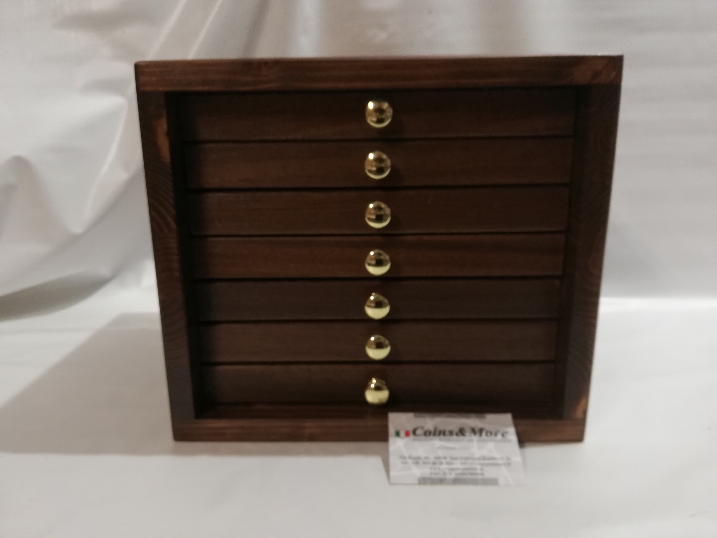 Coin Cabinet 7 Drawers in Real Wood and Italian First Choince Velvet ...