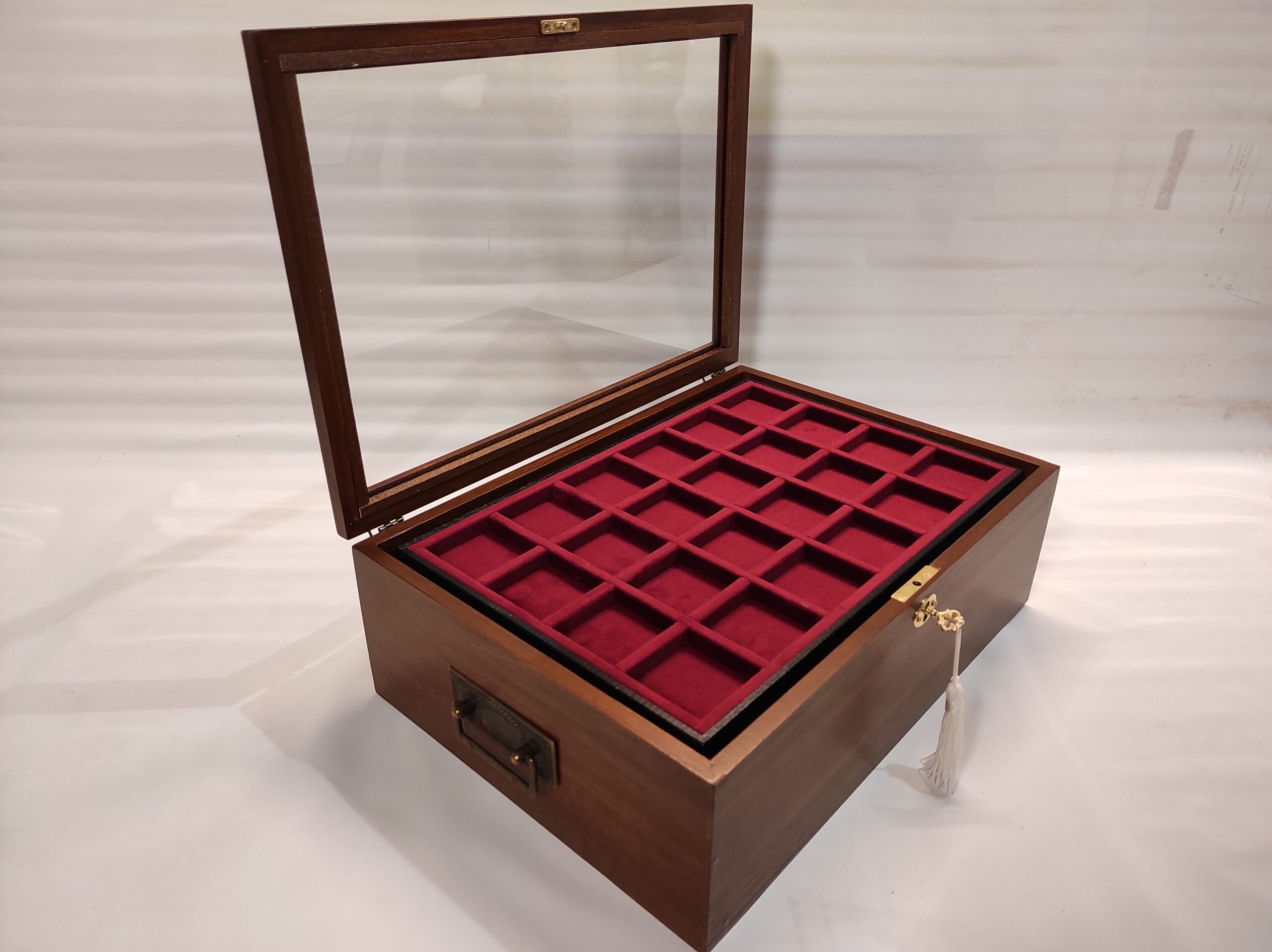 Wooden Coin Box With 5 Numismatic Trays in Italian Velvet. Customizable ...