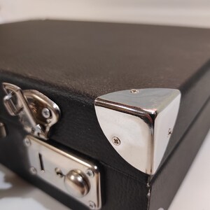 Portable Suitcase for Coins Briefcase BLACK Leatherette, Including 3 ...