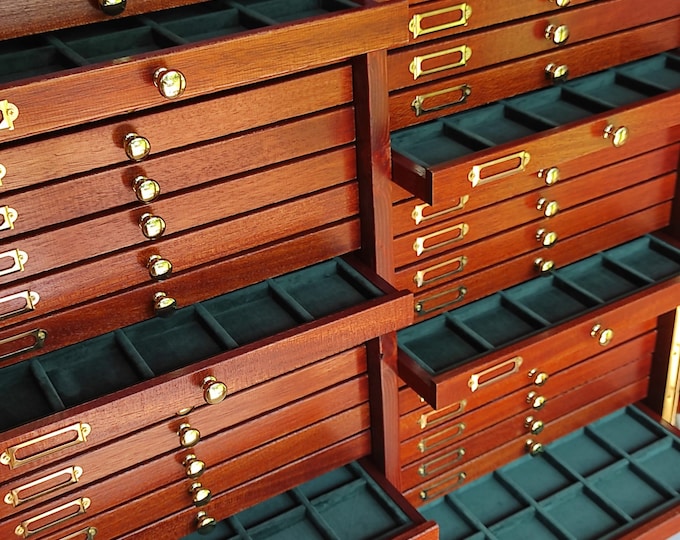 Coin Cabinet With 50 Drawers in Real Wood and High Quality - Etsy