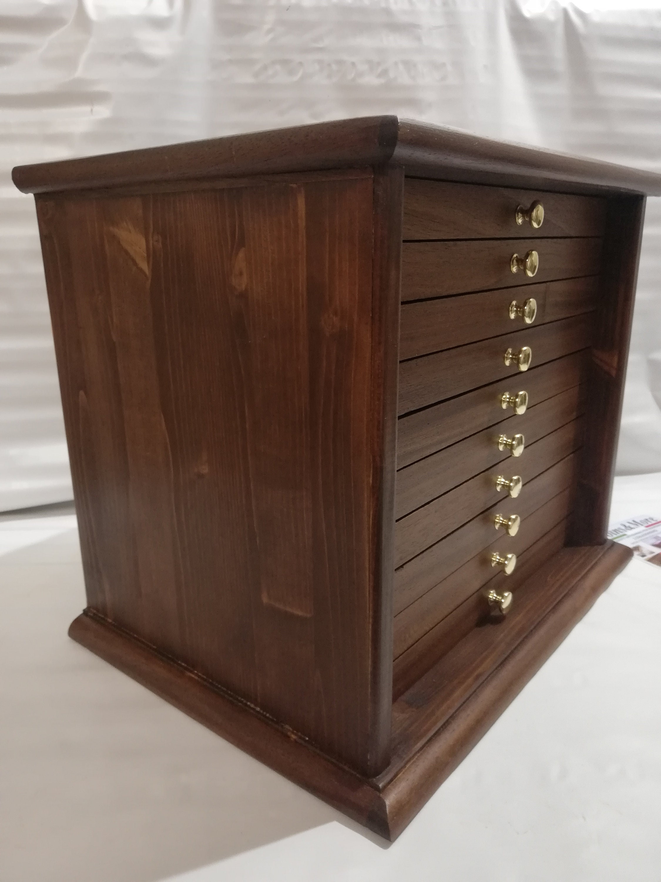 Coin Cabinet Coin Cabinet in Real Wood Color Walnut 10 Drawers - Etsy