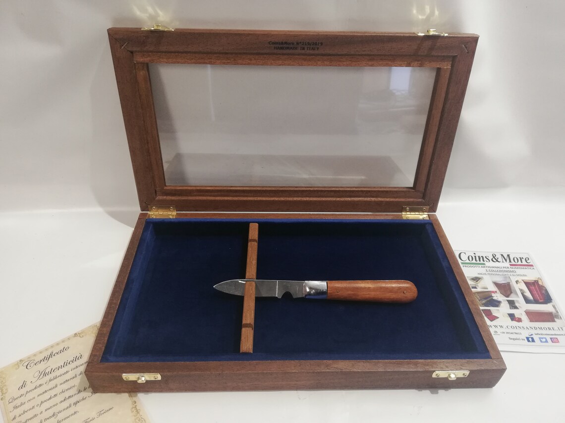Display for Collectible Knives Personalized Box in Wood and Velvet - Etsy
